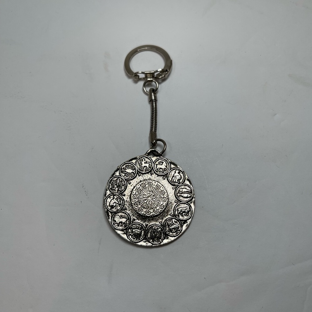 Vintage Zodiac Keyring Euc 80's Silver - Gem